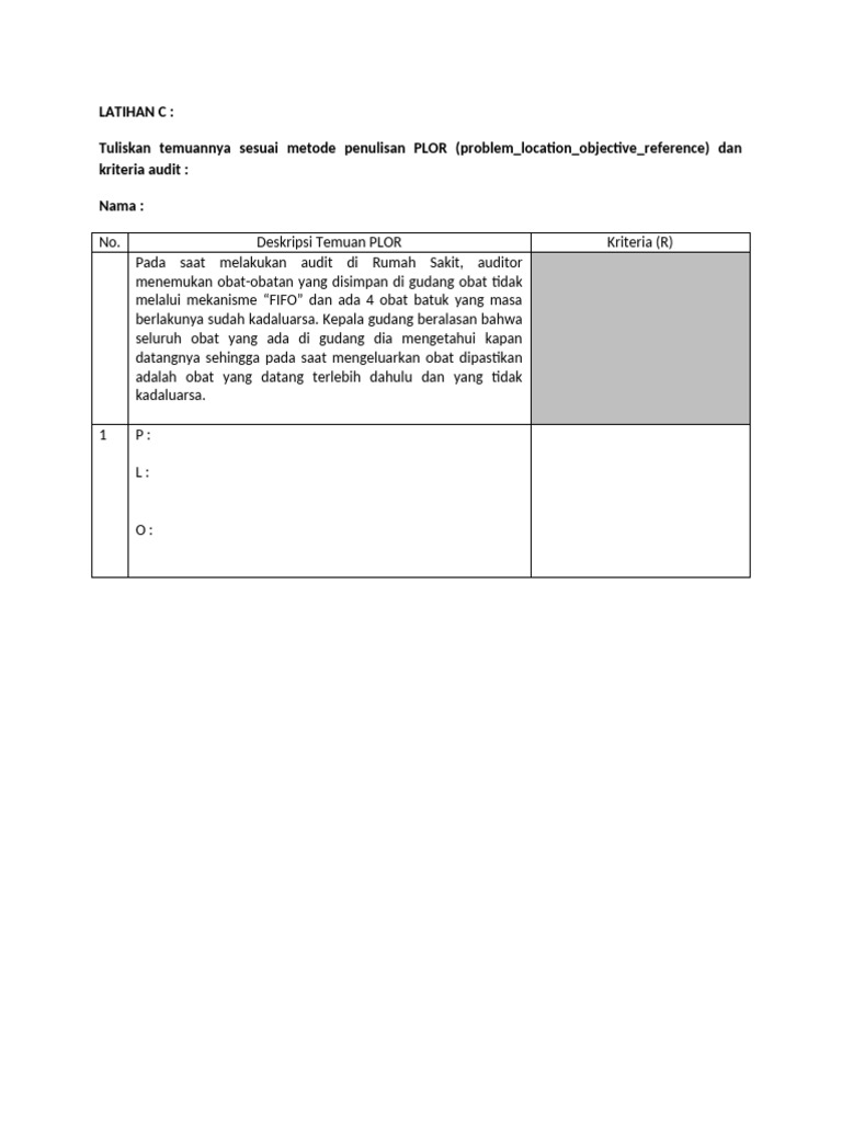 Latihan C - Menuliskan Temuan Adit Dengan Metode Plor | PDF