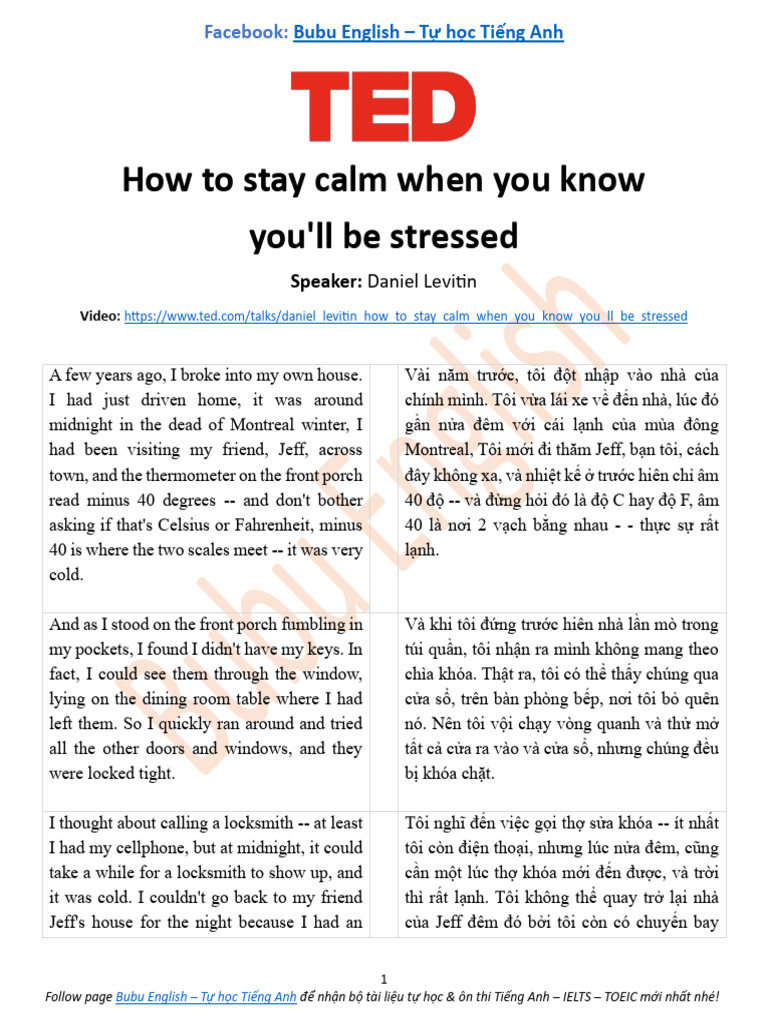 How to stay calm when you know you_ll be stressed | PDF