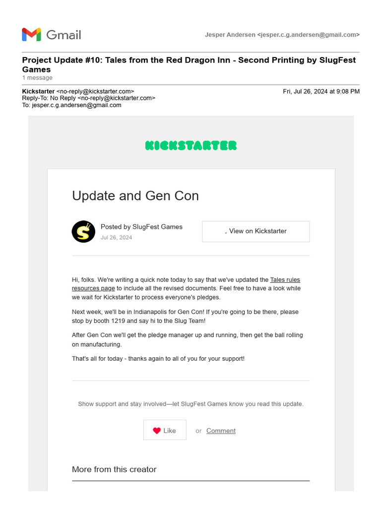 Gmail - Project Update #10_ Tales fro | PDF