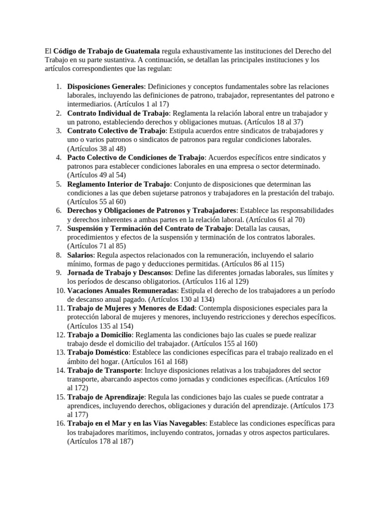 Código de Trabajo en Guatemala | PDF | Derecho laboral | Salario