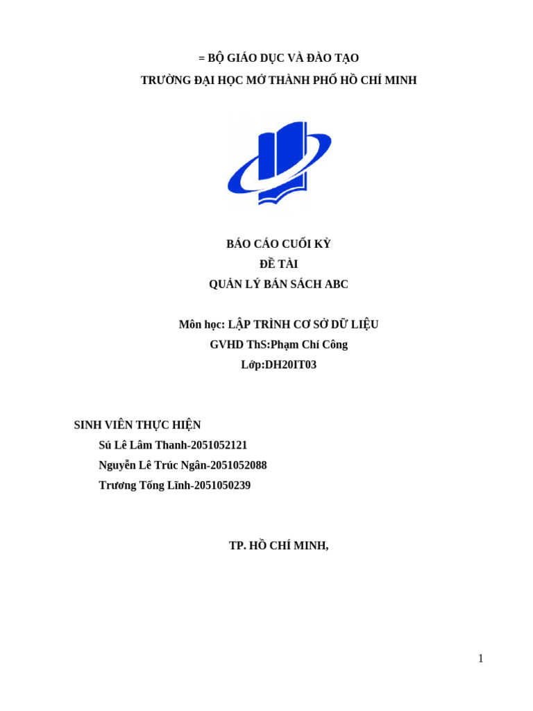 Báo Cáo LTCSDL | PDF