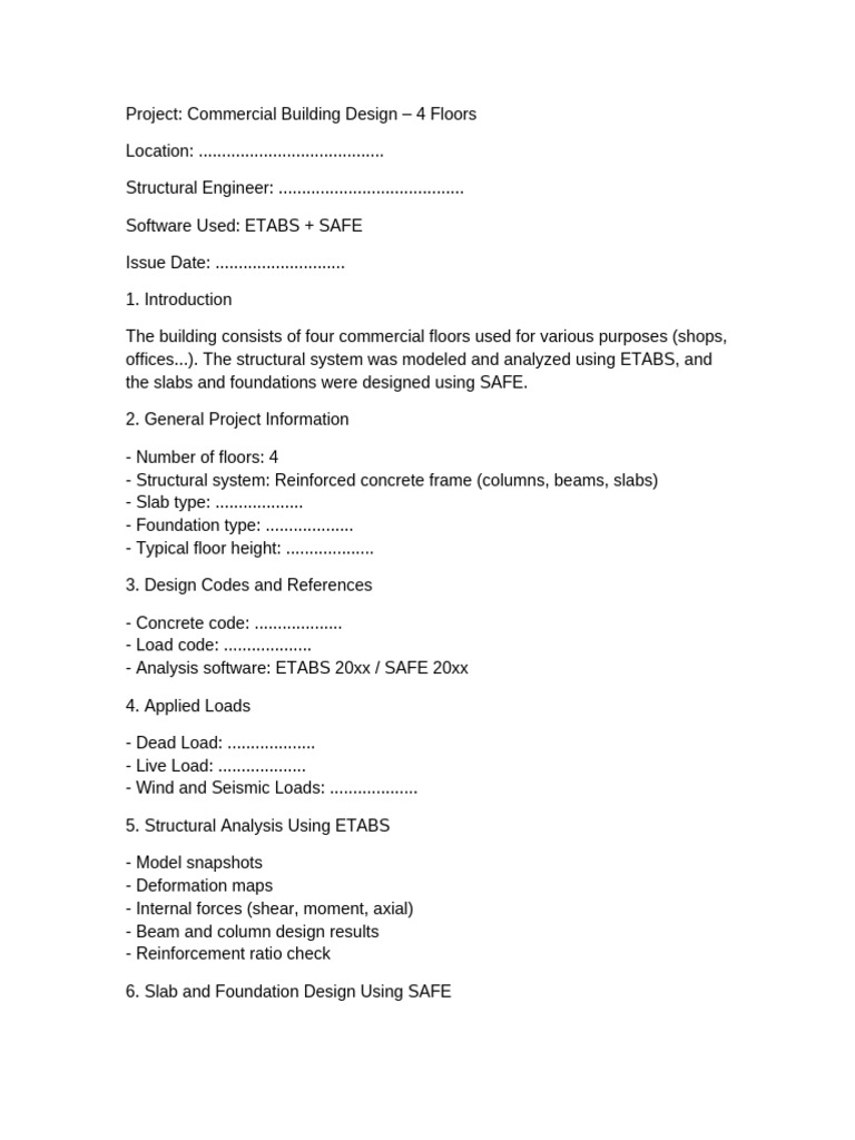 Commercial Building Design Report | PDF
