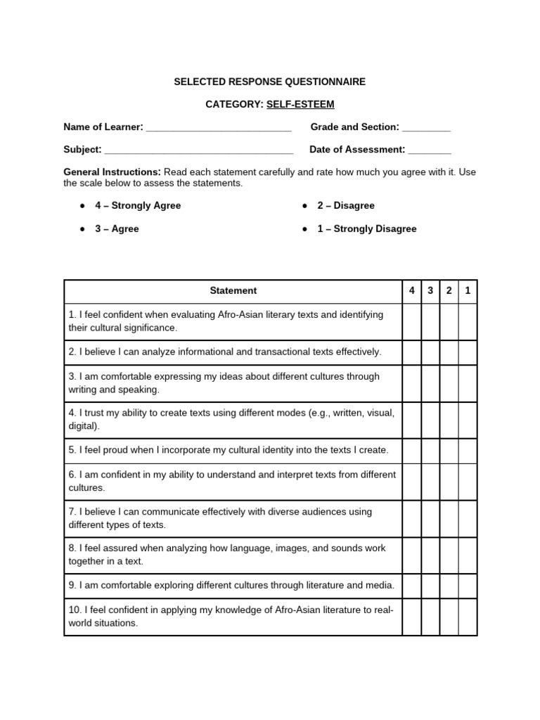 SRQ - Student Self-Report | PDF