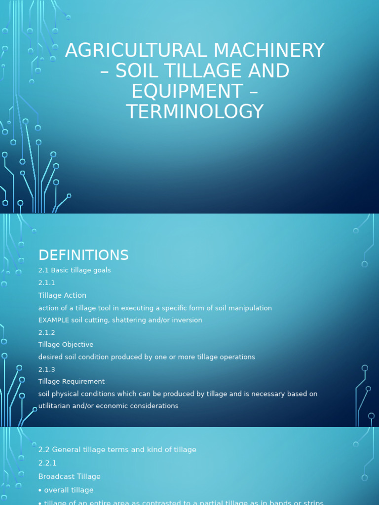 Agricultural Machinery - Soil Tillage and Equipment | PDF | Plough ...