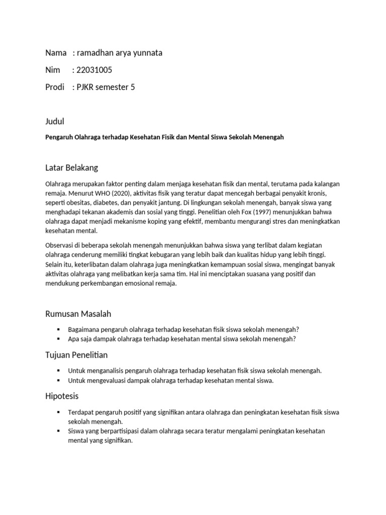 Ramahan Arya y PJKR Semester 5 | PDF