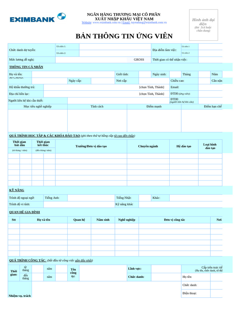 Ban Thong Tin Ung Vien Eximbank | PDF