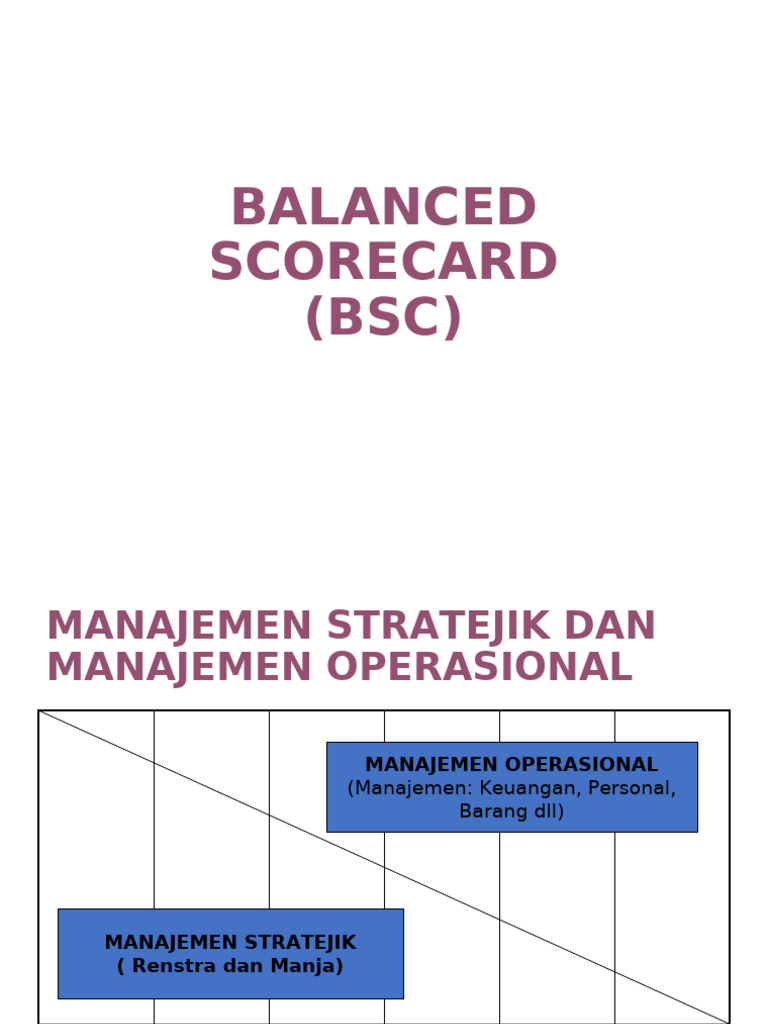 Penerapan Balanced Scorecard dalam Manajemen | PDF