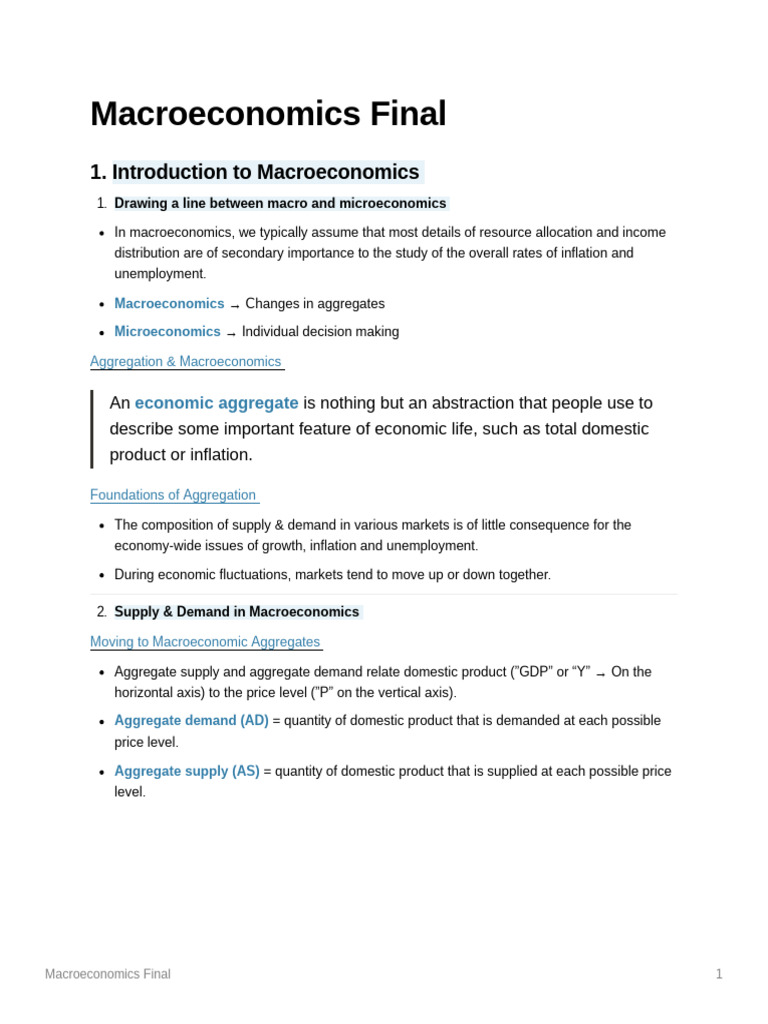 Macroeconomics - Revision Simplified! | PDF | Inflation | Macroeconomics