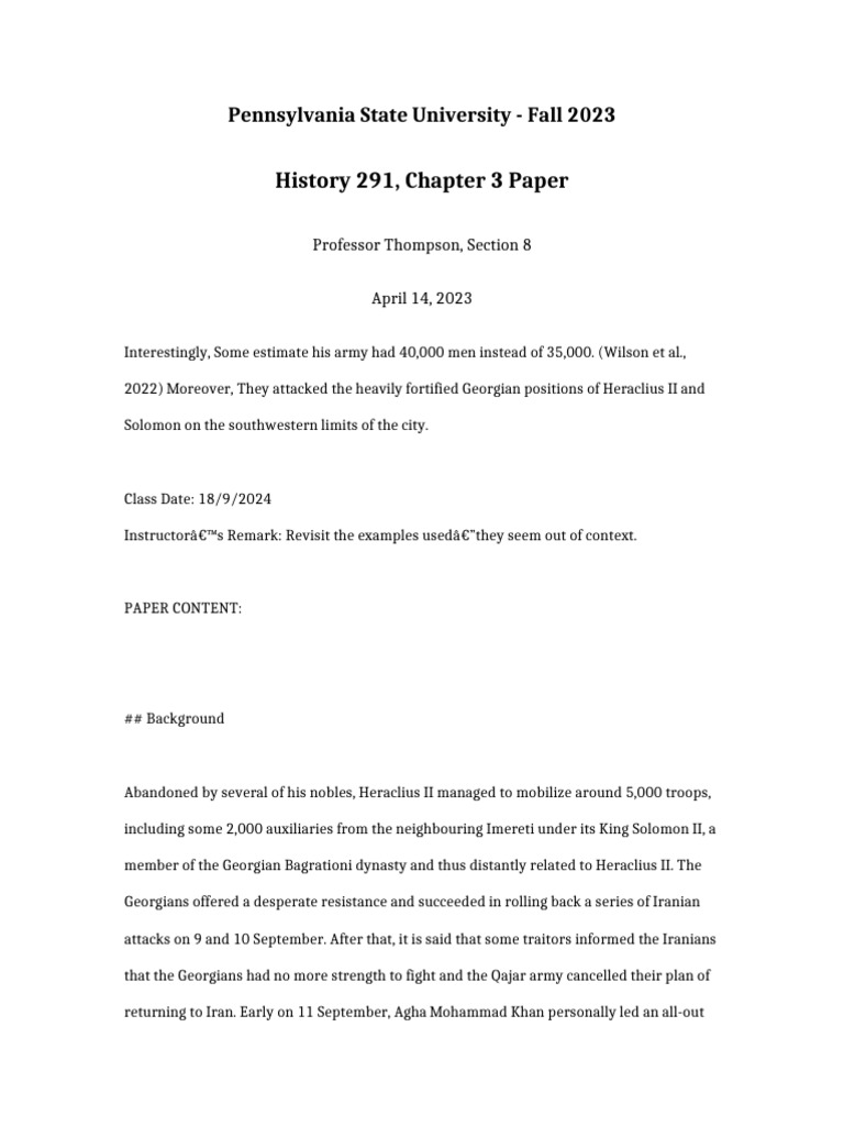 History 291 Chapter 3 Paper | PDF