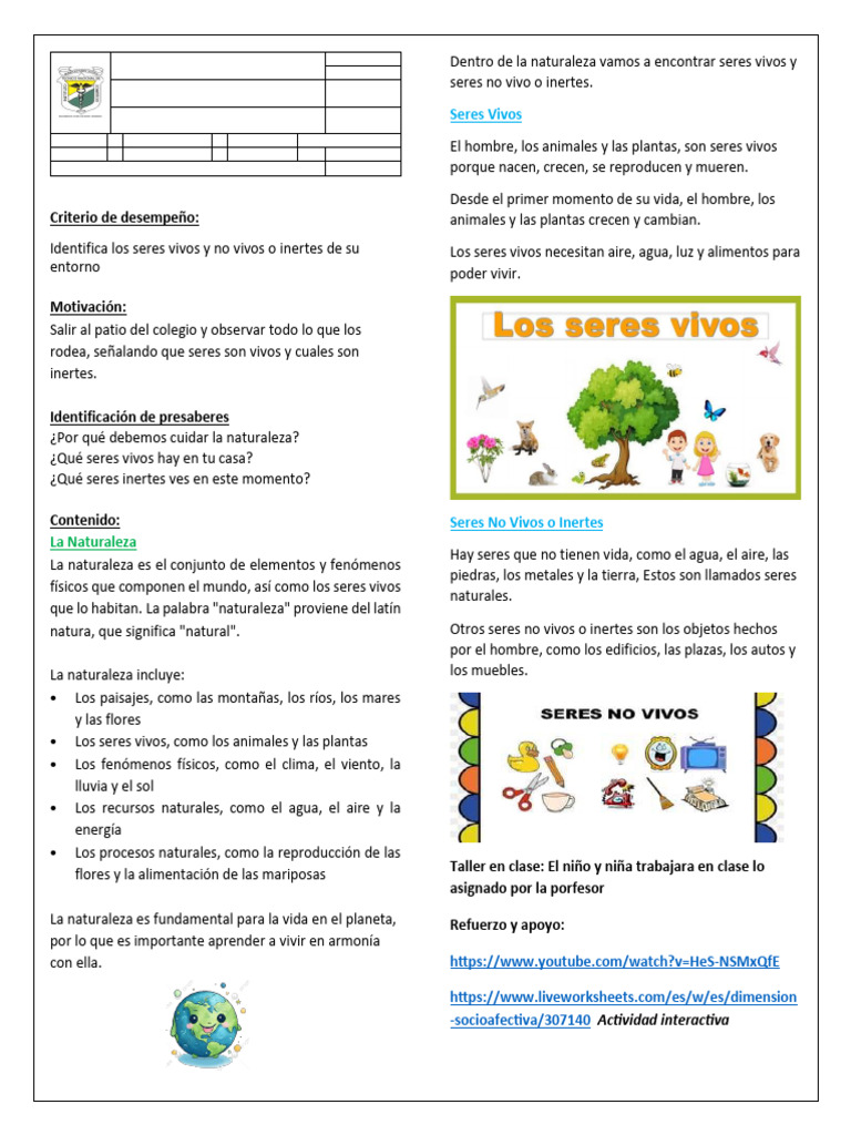 Guía #1 - La Naturaleza | PDF | Naturaleza | Atmósfera de tierra