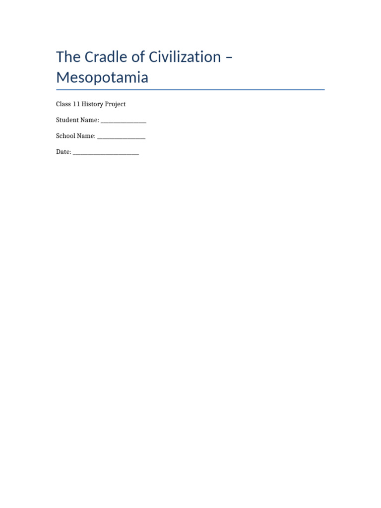 Mesopotamian Civilization Project Class 11 | PDF | Mesopotamia ...