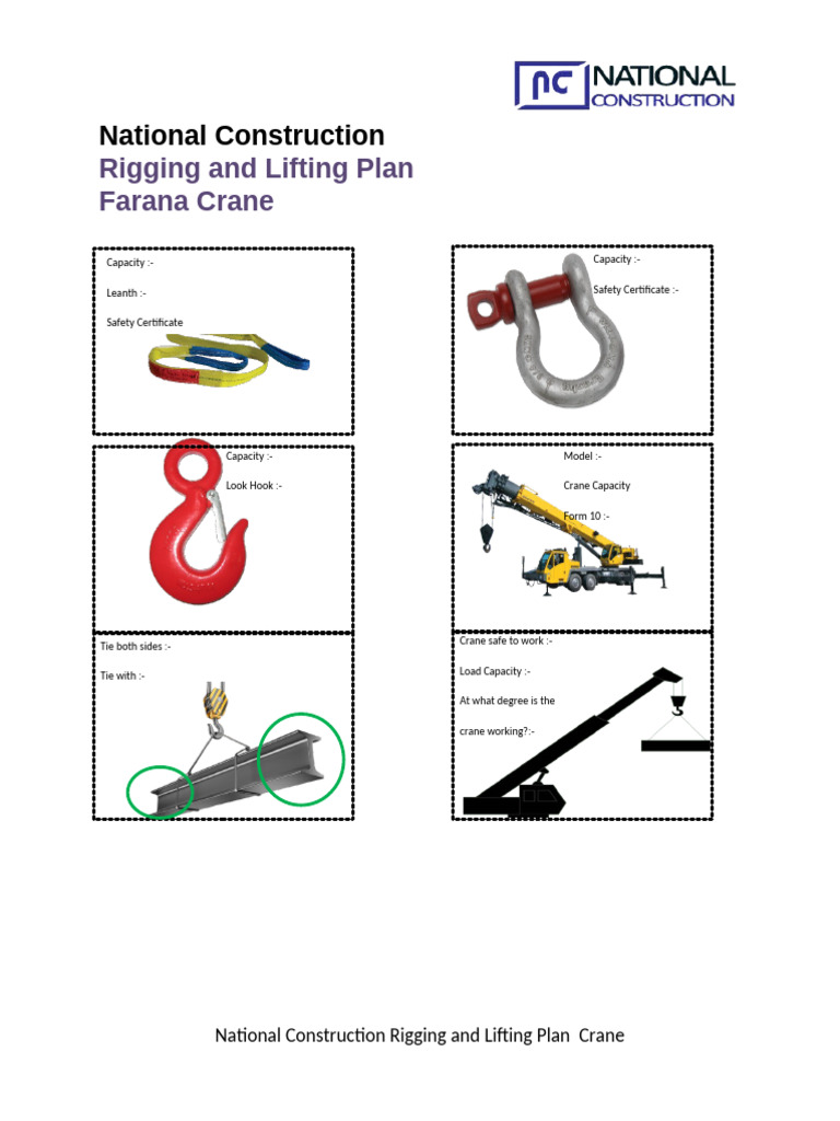 Rigging and Lifting Plan | PDF