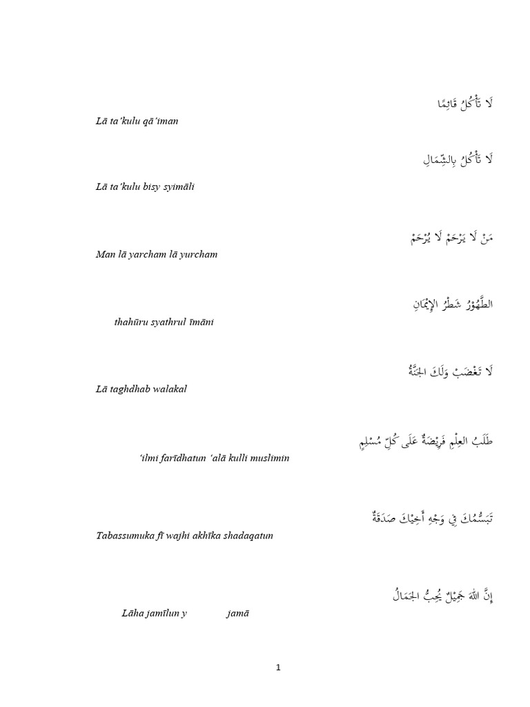Hadits Pendek untuk Kehidupan Muslim | PDF