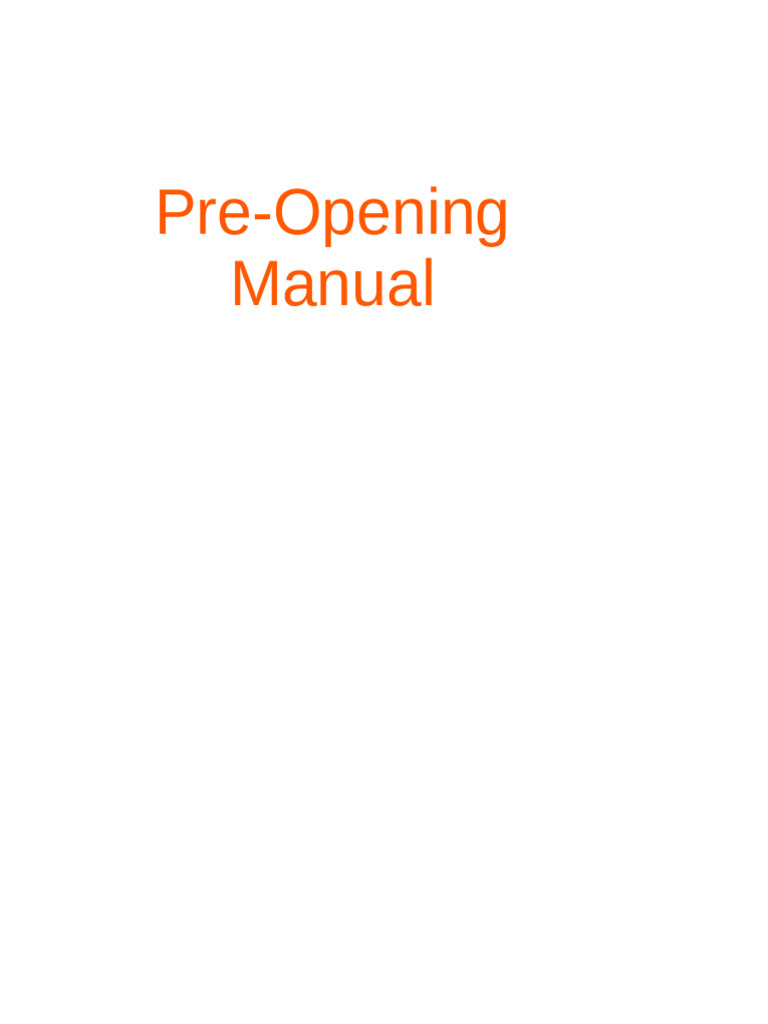 Pre Opening Manual - Sales & Marketing | PDF | Marketing | Marketing ...
