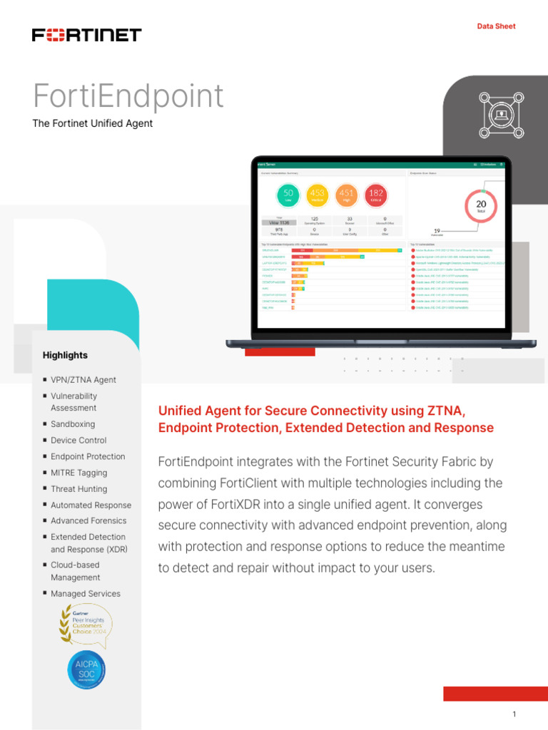Fortiendpoint Datasheet | PDF | Computer Security | Security