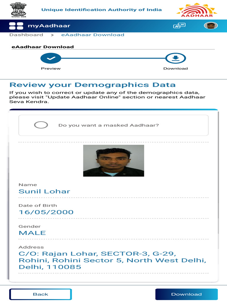 MyAadhaar - Unique Identification Authority of India Government of ...