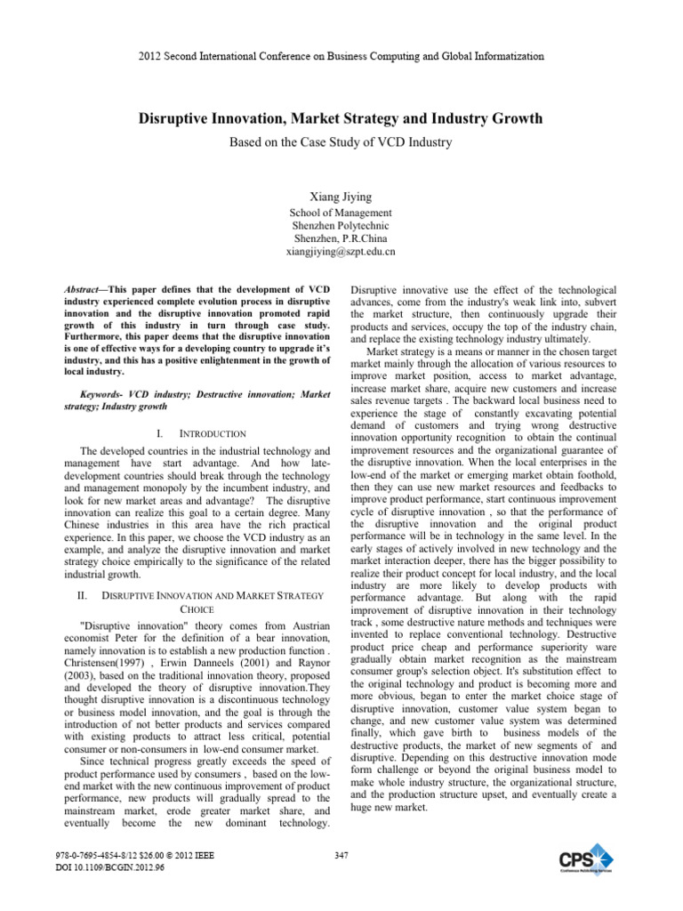 Disruptive Innovation Market Strategy and Industry Growth Based on the ...