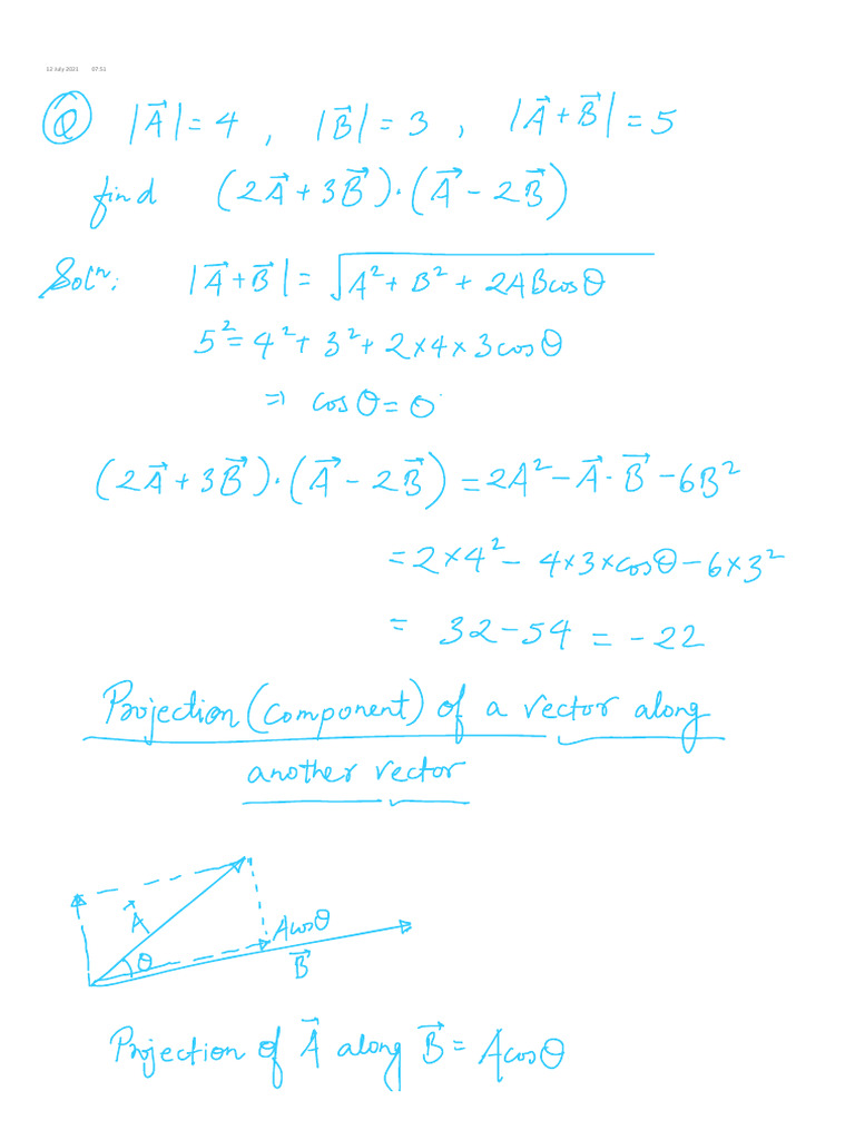 01 Basic Maths Lecture 2 Dot Product Cross Product Pdf 8234