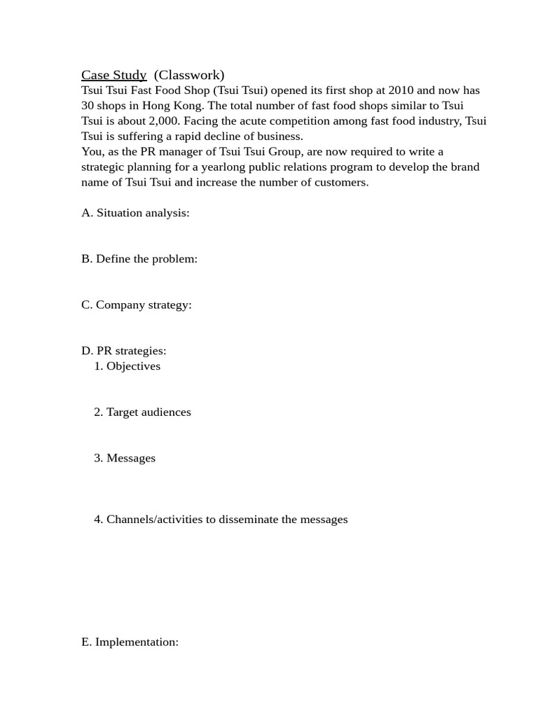 2025 ClassworkTsui Tsui Fast Food | PDF