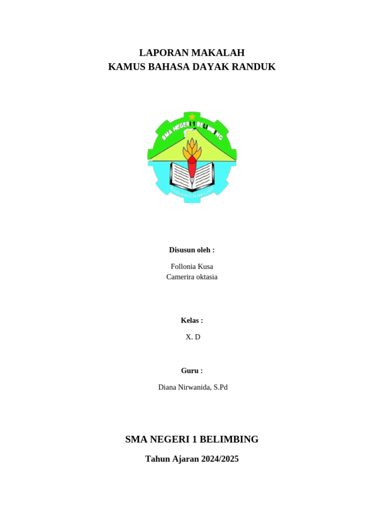 Pelestarian Bahasa Dayak Randuk | PDF