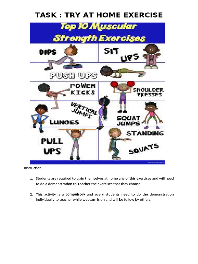 PE Homework For Muscular Strength | PDF