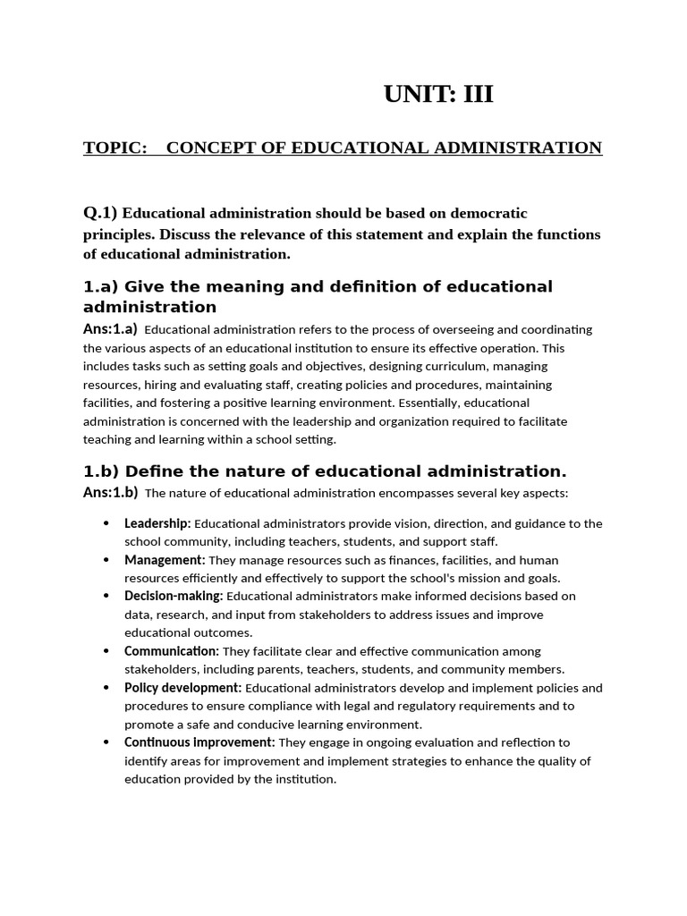 Educational Administration Concepts | PDF | Leadership | Special Education