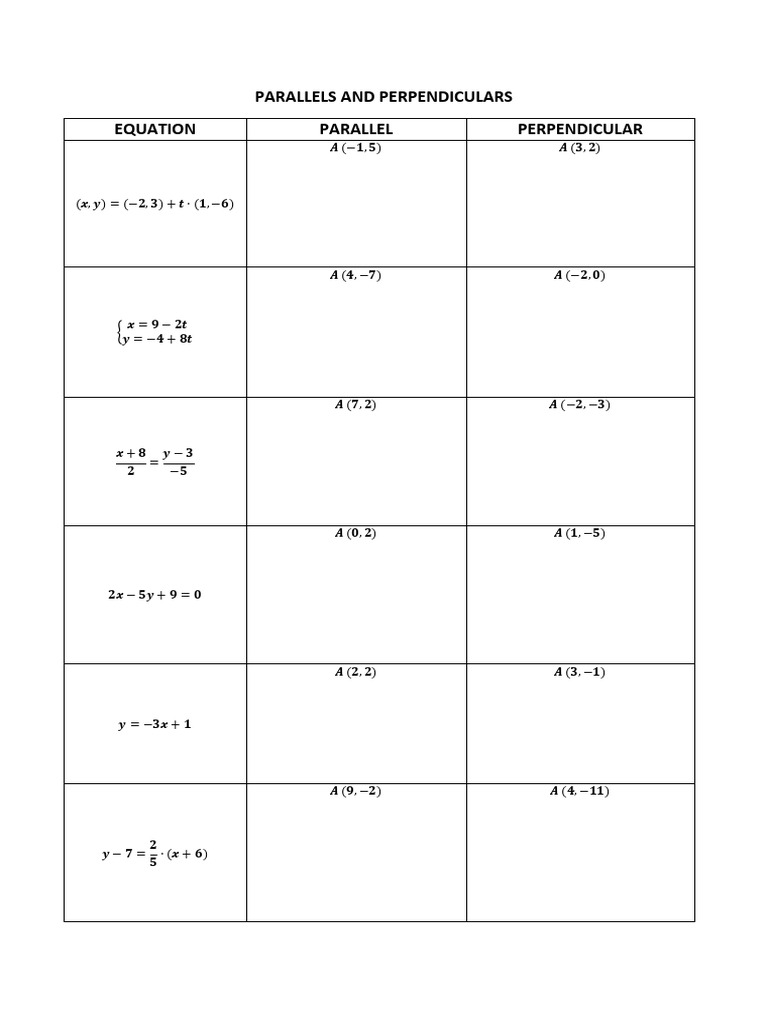 Parallels and Perpendiculars With Solutions | PDF | Geometry