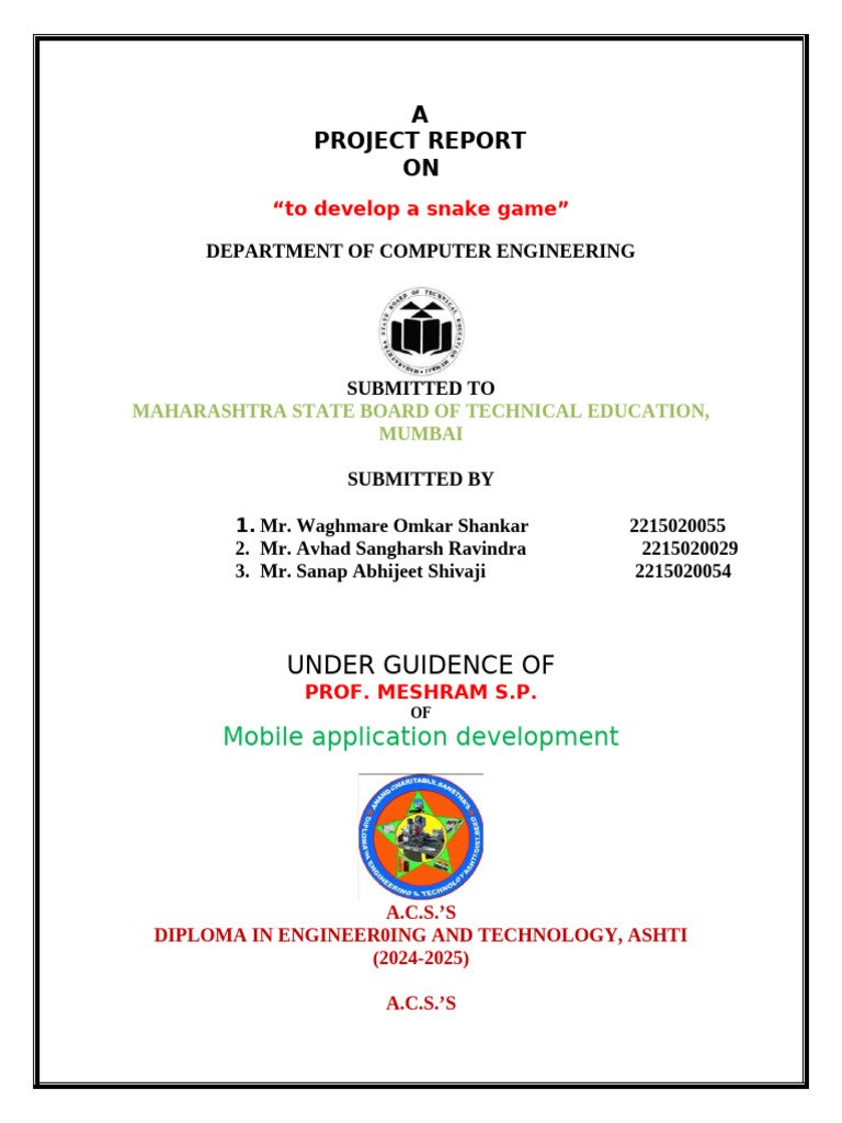 First Page Mad-1 | PDF
