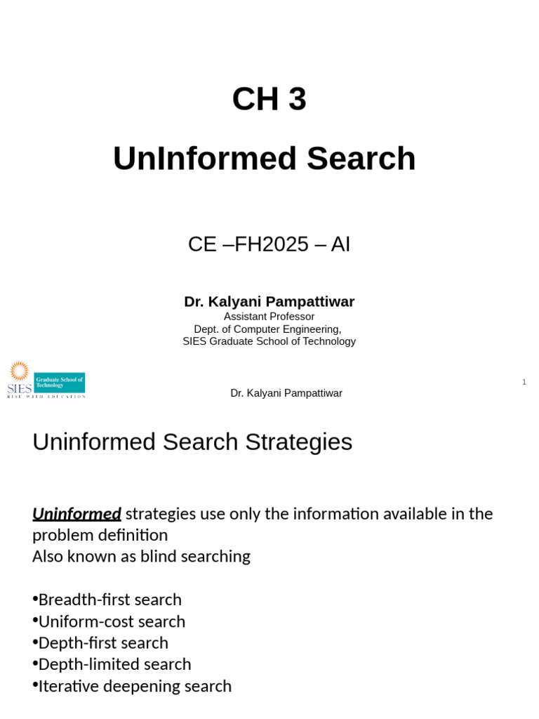 Chapter 3 Uninformed Search | PDF | Combinatorics | Computational Problems