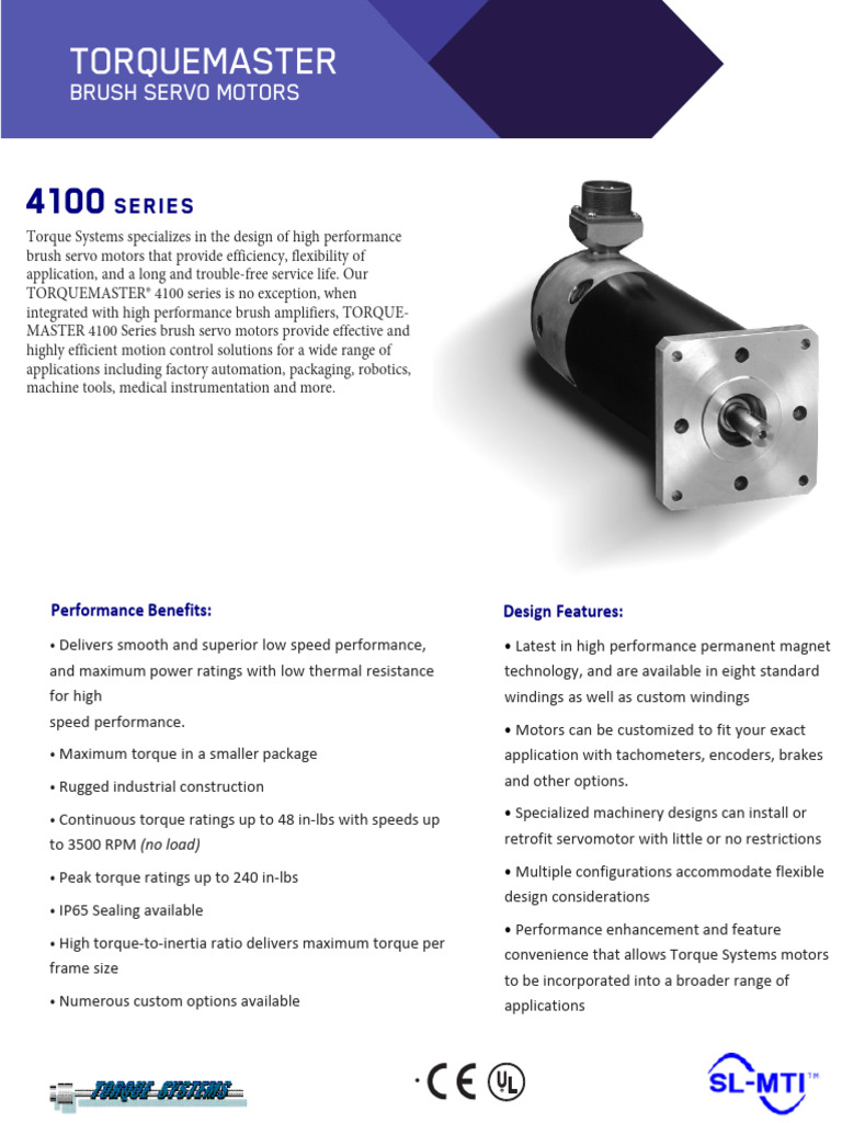 Platform 4100 Datasheet | PDF | Electric Motor | Torque