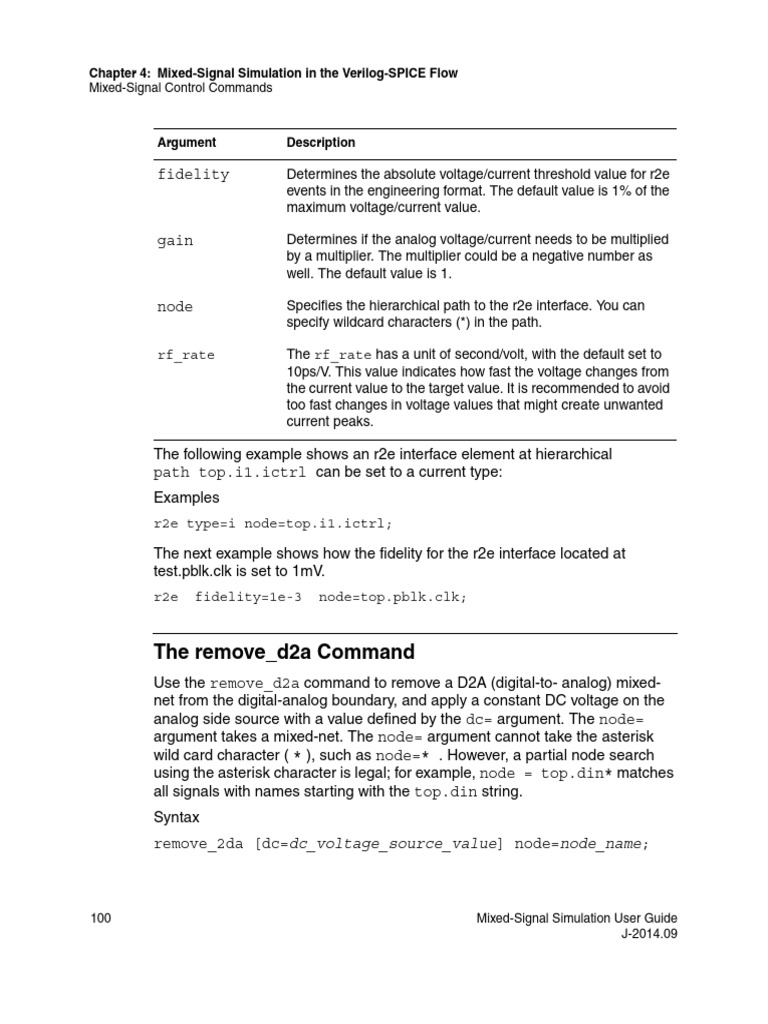 Mixed-Signal Simulation Commands Guide | PDF | Voltage | Analogue ...
