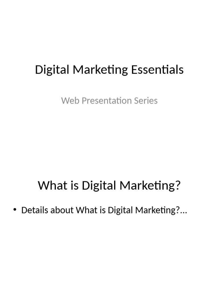Digital Marketing Essentials | PDF