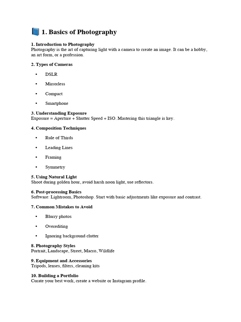 Basics of Photography | PDF
