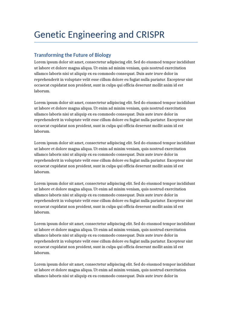 Genetic Engineering and CRISPR | PDF