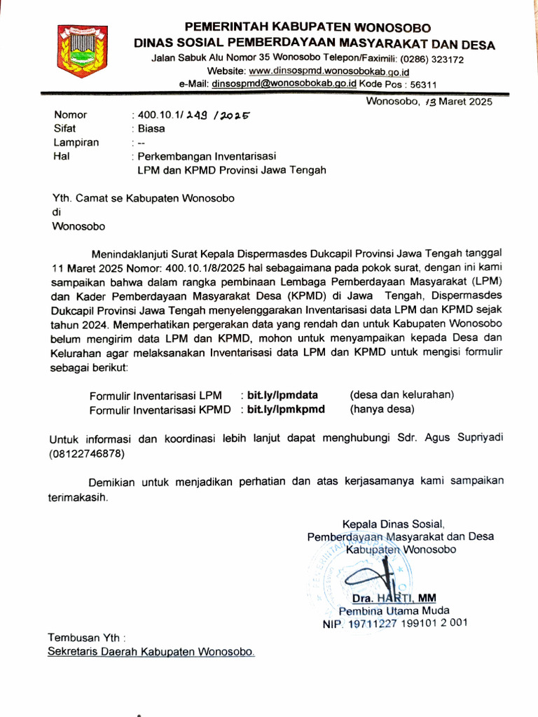 Layanan Dukcapil Wonosobo Online | PDF