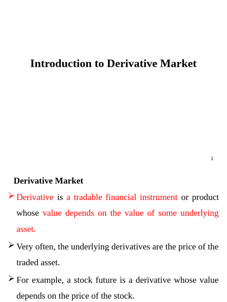 Understanding Derivative Markets Basics | PDF | Option (Finance ...