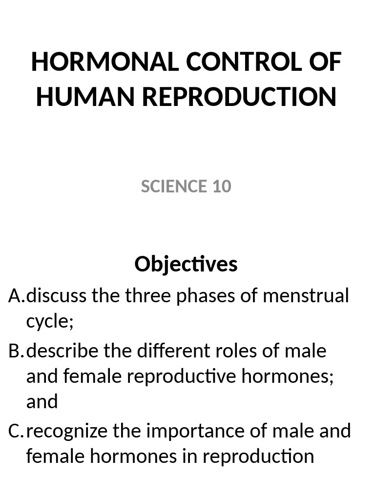 1 - Hormonal Control of Human Reproductionv2 | PDF | Menstrual Cycle ...