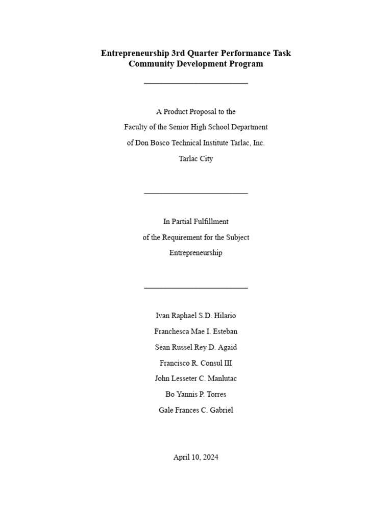 Entrep 3q Peta - Group 1 | PDF | Cheesecake | Foods