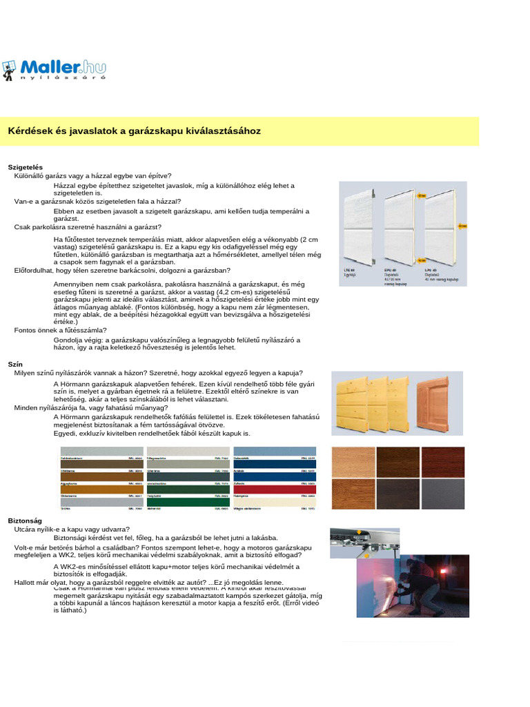 Hörmann Garázskapu Árlista 2012. | PDF