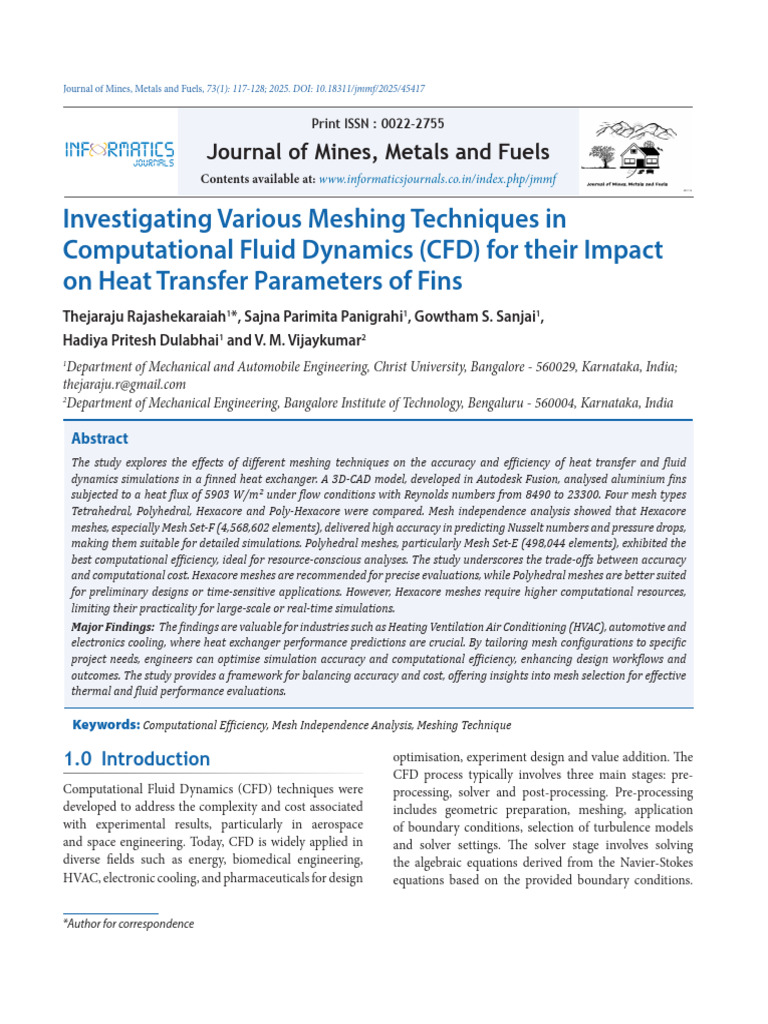 Investigating Various Meshing Techniques I | PDF | Computational Fluid Dynamics | Fluid Dynamics