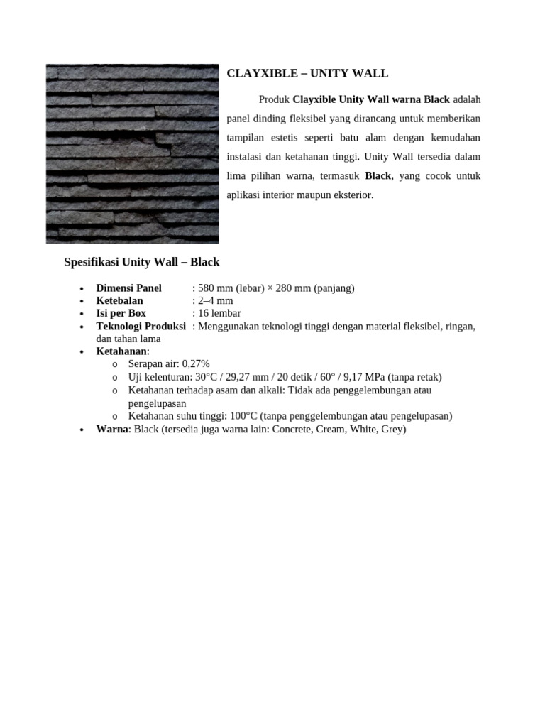 CLAYXIBLE-unity Wall | PDF