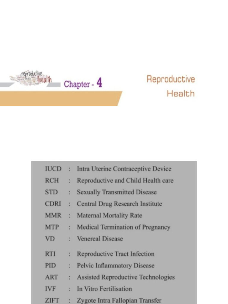 Chapter 4 - Reproductive Health | PDF