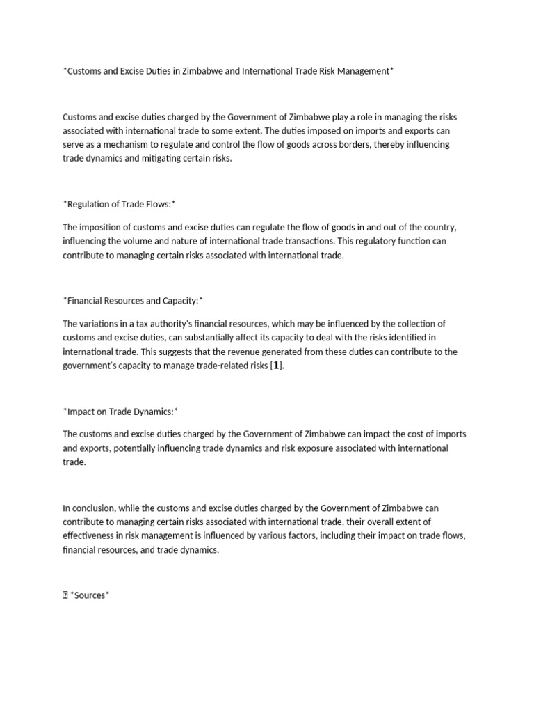 Customs Duties and Trade Risk Management | PDF | Customs | Excise