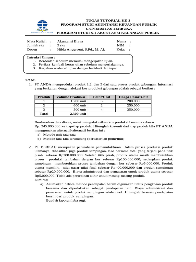 Tugas Tutorial Ke 3 | PDF