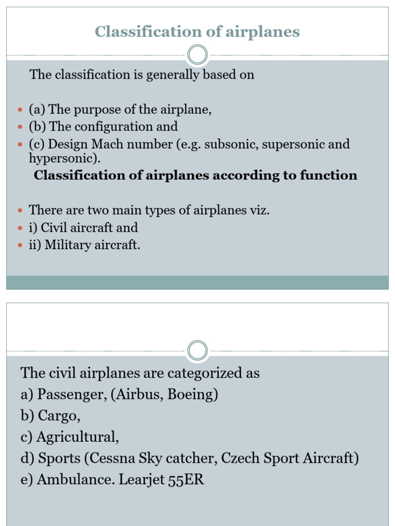 Types and Classifications of Airplanes | PDF | Airplane | Empennage