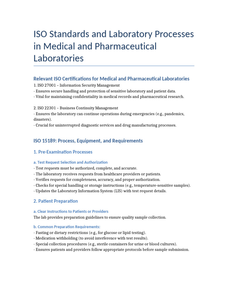 Pharmaceutical, ISO_Laboratory_Processes | PDF