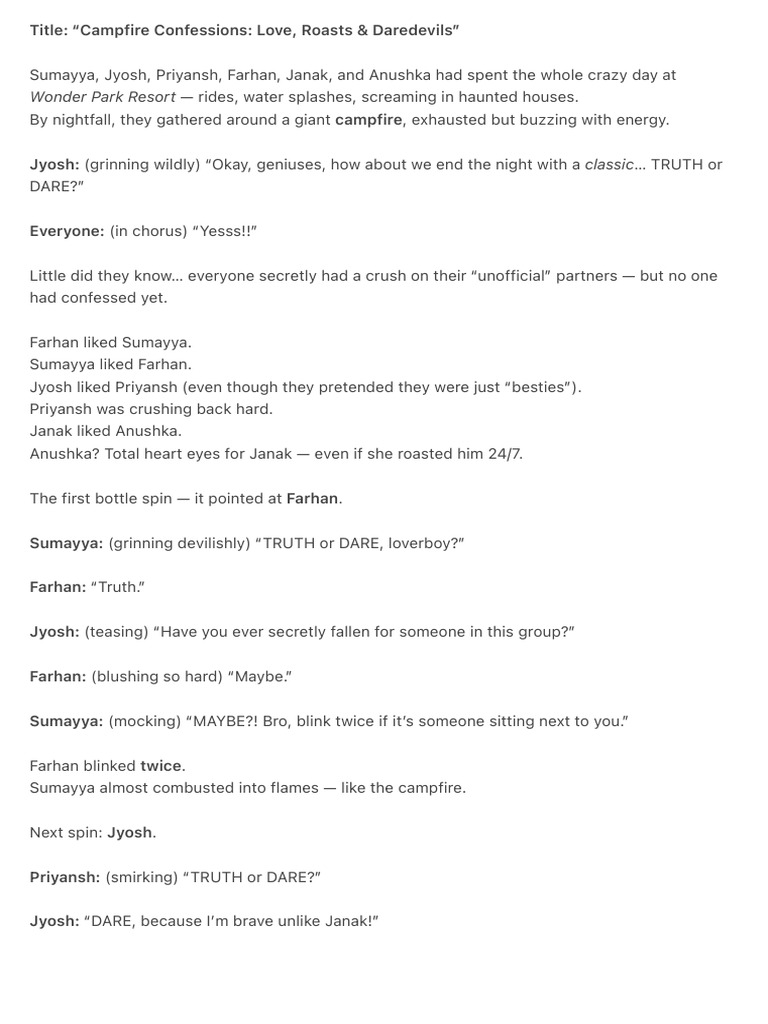 Title "Campfire Confessions Love, Roasts & Daredevils" 3 | PDF