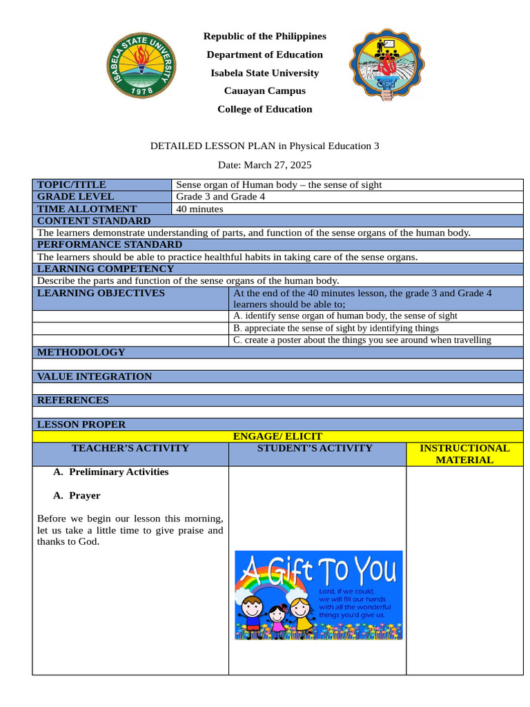 Multi Grade DLP Di Pa Tapos | PDF | Eye | Senses