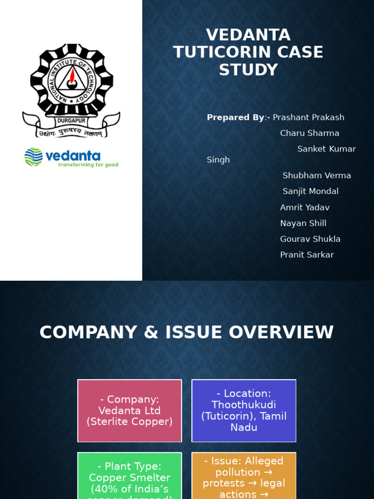 Vedanta Tuticorin Case Study PPT | PDF | Natural Environment | Environment