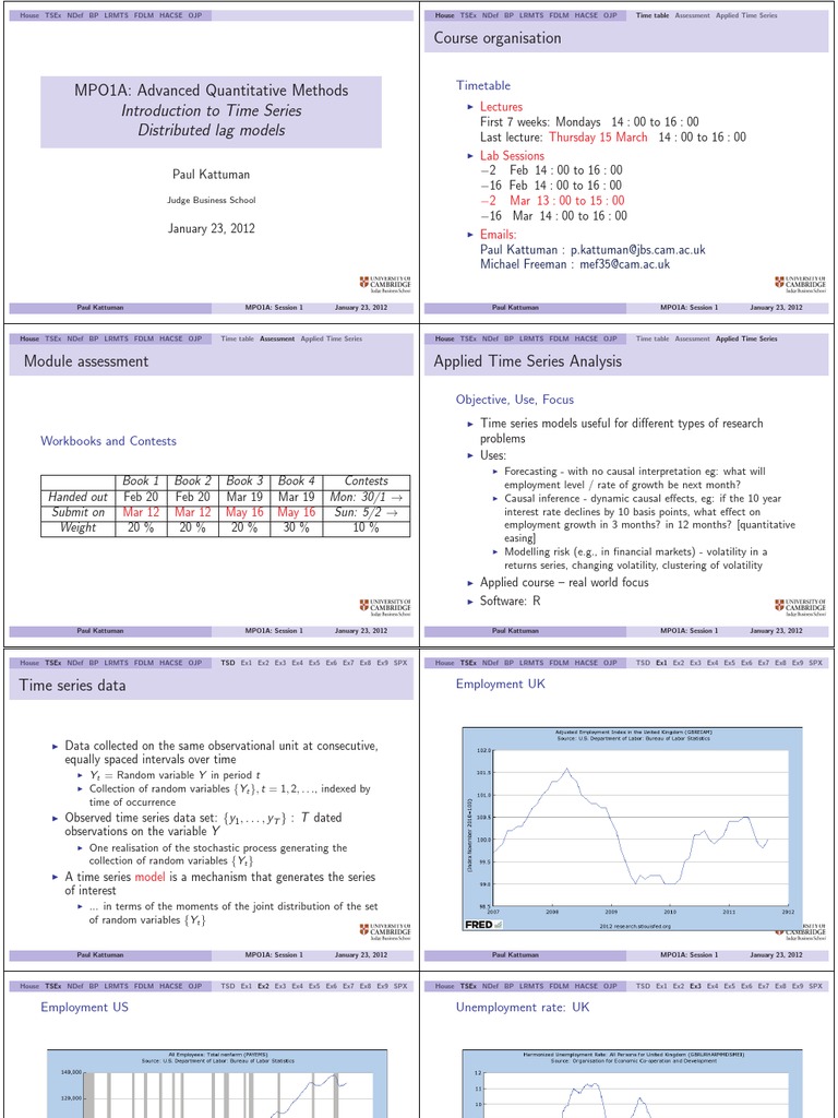 Applied Time Series Course Overview | PDF | Time Series | Autocorrelation